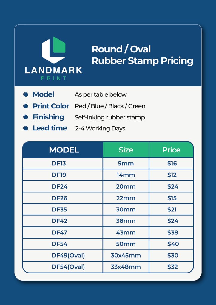 Round Rubber Stamp Singapore | Custom Self-Inking Stamps – Landmark Print