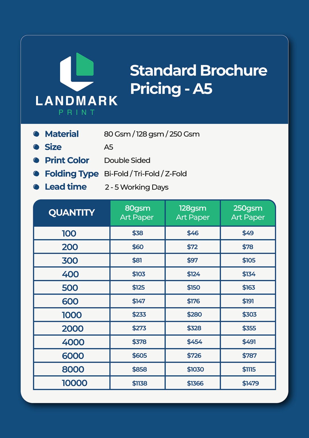 A5 Brochure Printing Singapore | Compact Marketing Brochures – Landmark ...