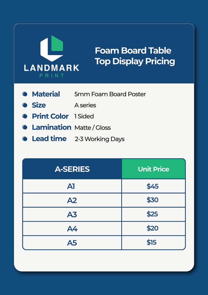 Foam Board Table Top Display A-Series Singapore | Counter Displays ...