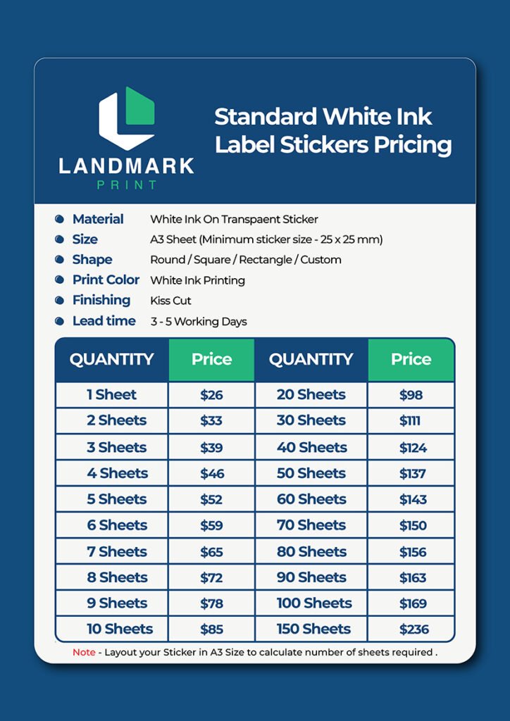 White Ink Label Sticker Printing Singapore | Premium Packaging Labels ...