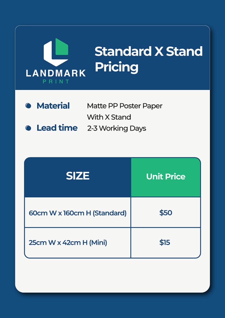 X Stand Printing Singapore | Portable Display Stands – Landmark Print