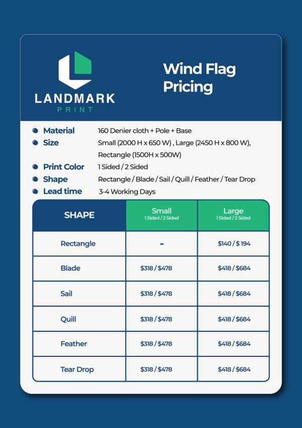 Wind Flag Printing Singapore | Feather & Teardrop Flags – Landmark Print
